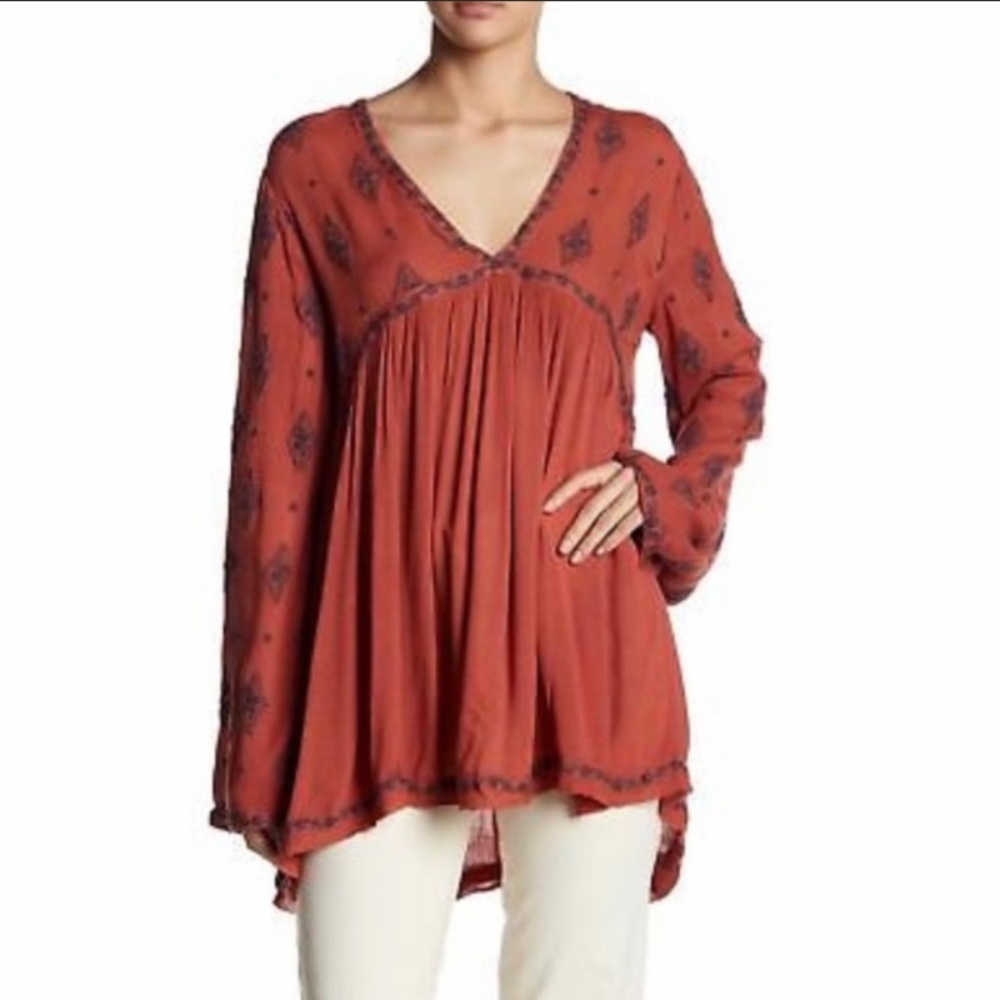 Free People Diamond Tunic Burnt Orange - Gem
